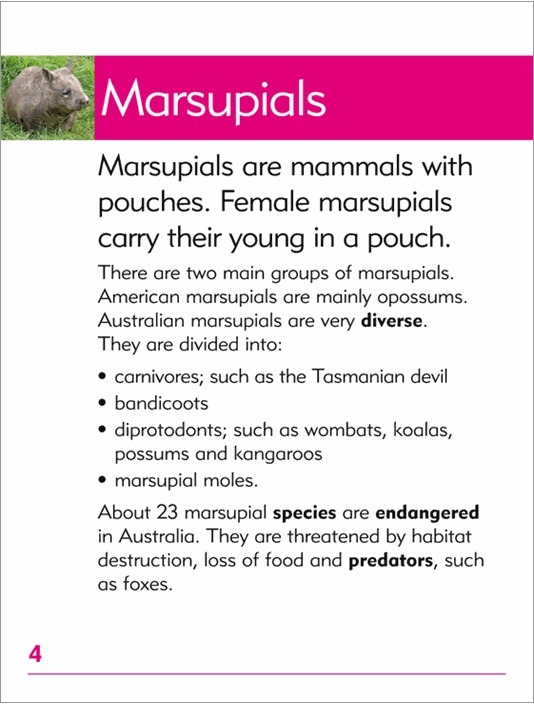 Go Facts Mammals Marsupials Blake Education Educational Resources go-facts-mammals-marsupials-blake-education-educational-resources