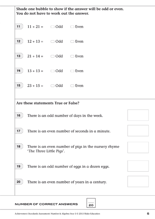 Achievement Standards Assessment - Mathematics: Number & Algebra - Year ...