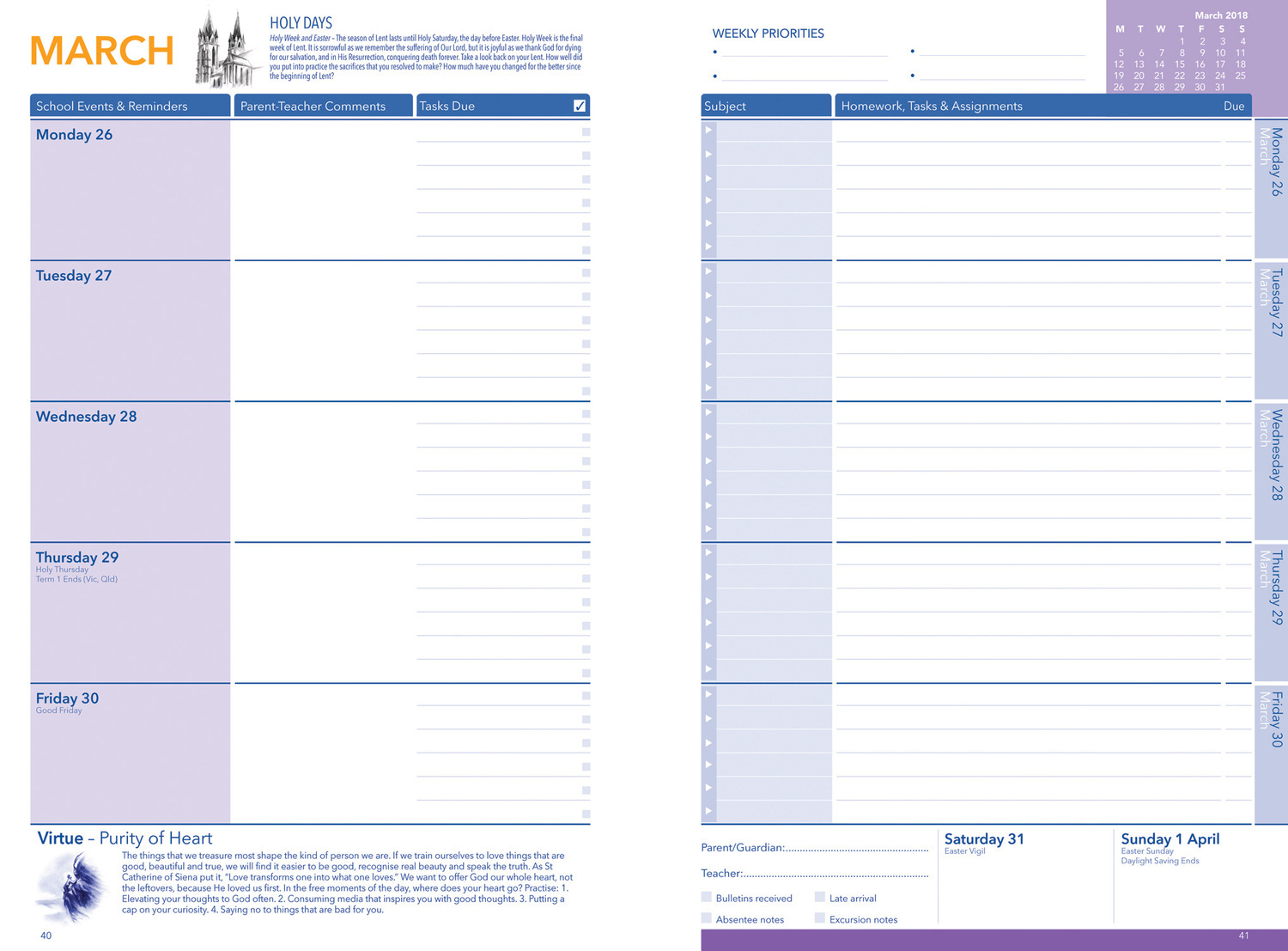 StudyQuest 2018 (Catholic Edition) - Student Diary: Years 7-12 - Createl Publishing Educational ...