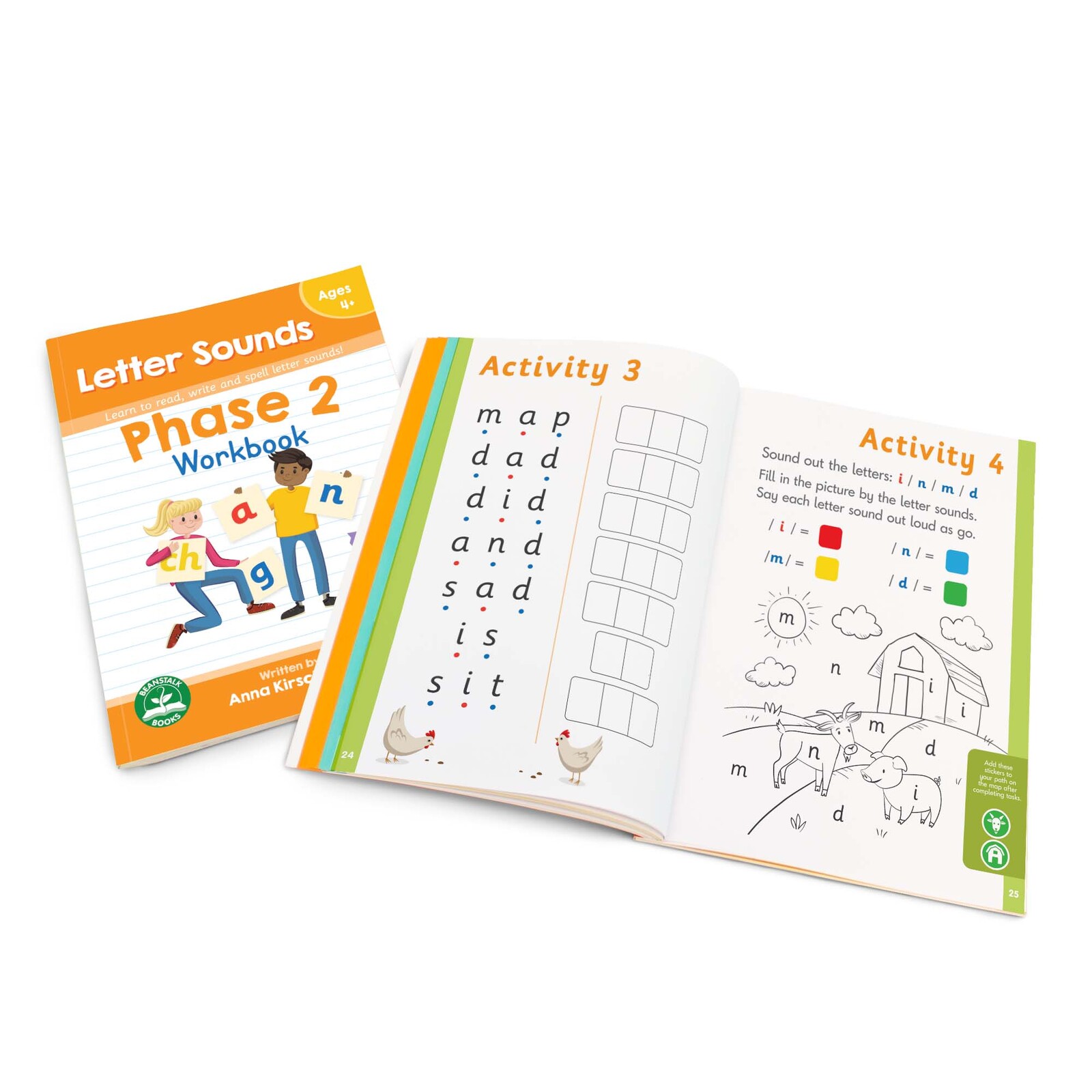 Phase 2 Letter Sounds Workbook - 12 Pack - Beanstalk Books (JL-BB916 ...