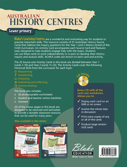 Blake's Learning Centres - Australian History Centres: Lower Primary ...