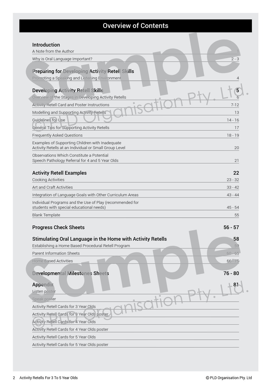 Activity Retells for 3 to 5 Year Olds - PLD Literacy (PLD-AR35 ...