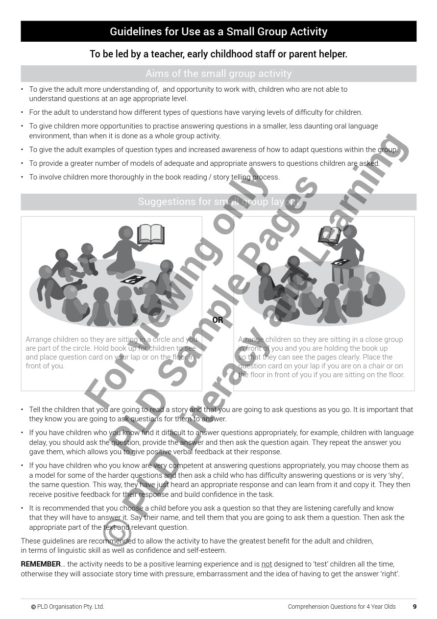 Comprehension Questions For 4 Year Olds PLD Literacy Educational Comprehension Questions For 4 Year Olds PLD Literacy Educational