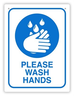 Wash Hands Wall Sign - Blue & White (400143735) Educational Resources ...