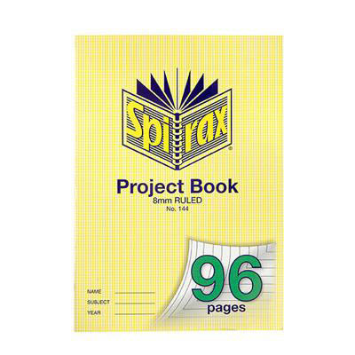 Project Book - 96 Page: 8mm Ruled - Spirax (9312828569692) Educational ...