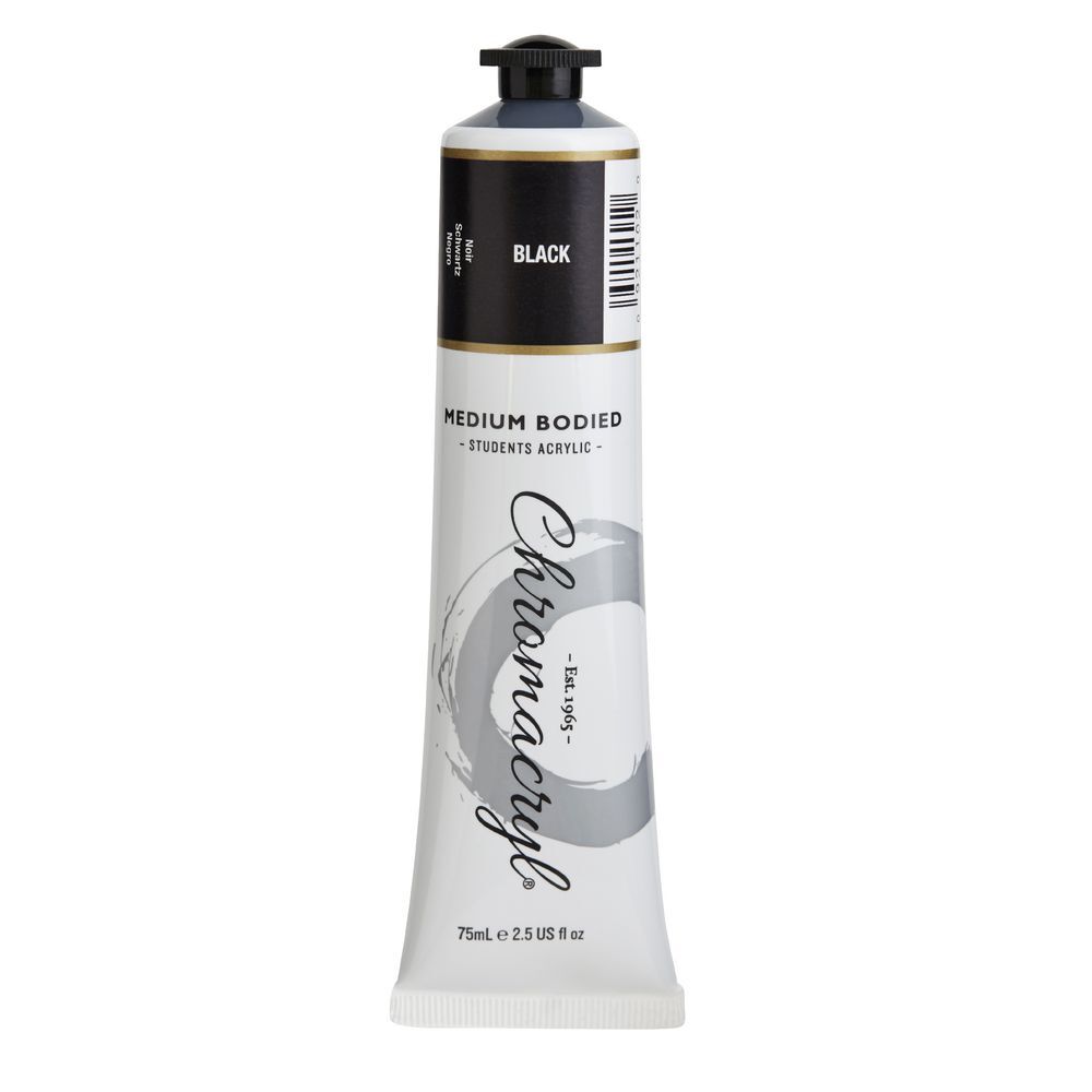 Chromacryl Students Acrylic Paint - Black (75mL) - Teacher Superstore ...