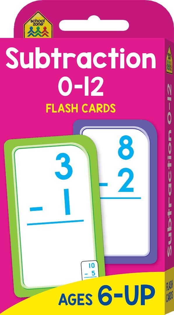 Subtraction 0-12 Flash Cards - School Zone Educational Resources and ...