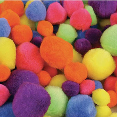 Pom Poms - Neon Colours: Assorted (Pack of 150) - Colorific (CLR-100171 ...