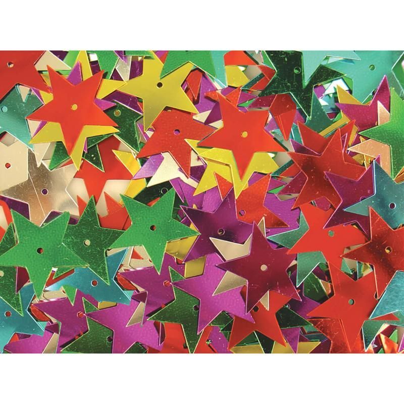 Sequins Large Stars - Assorted Colours (25gm) - Colorific (CLR-117315 ...