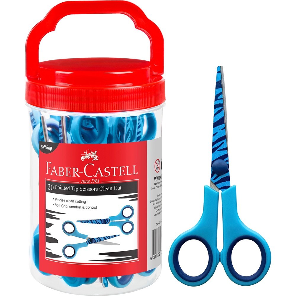 Faber-Castell Clean Cut Scissors - 150mm (Jar 20) Educational Resources ...