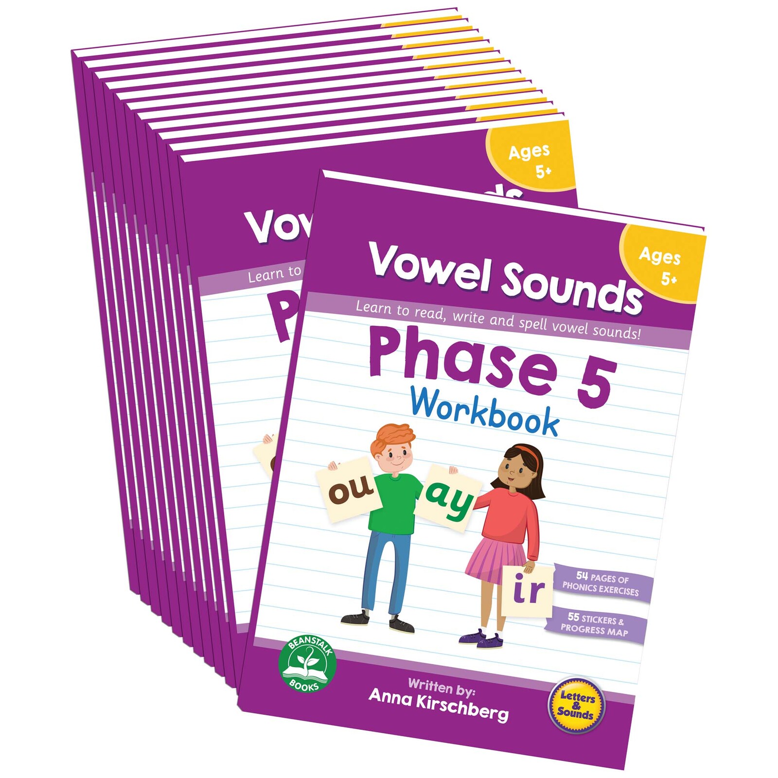 Phase 5 Vowel Sounds Workbook - 12 Pack - Beanstalk Books (JL-BB919 ...