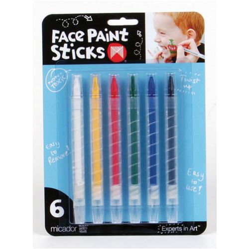 Face Paint - Twistable Sticks (6 Pack) - Micador (MIC-MDFACE6 ...