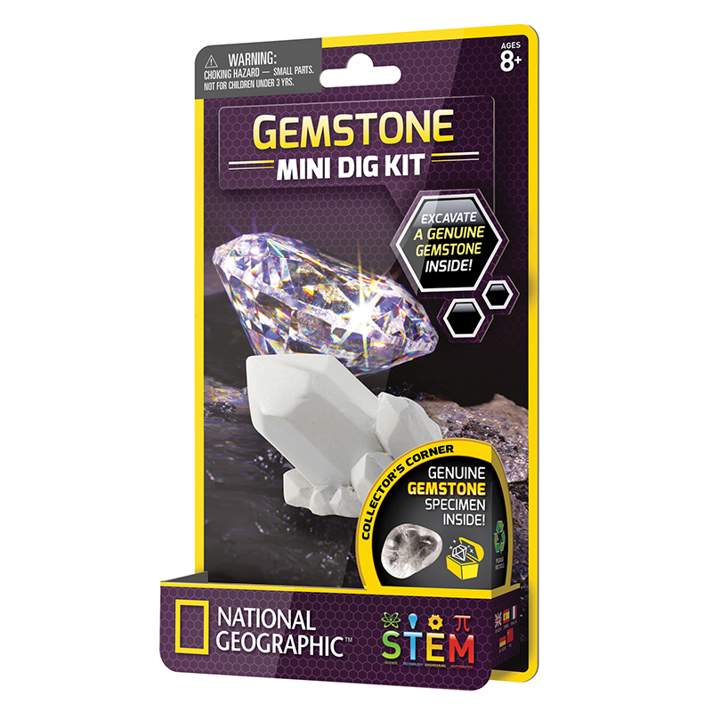 Gemstone - Mini Dig Kit - National Geographic (NGMDIGGEM) Educational ...
