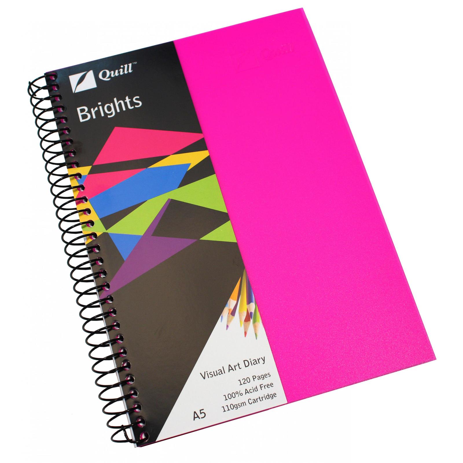 Quill Visual Art Diary - A5 Brights: Cerise Pink (60 Leaf) (QUI-10792 ...