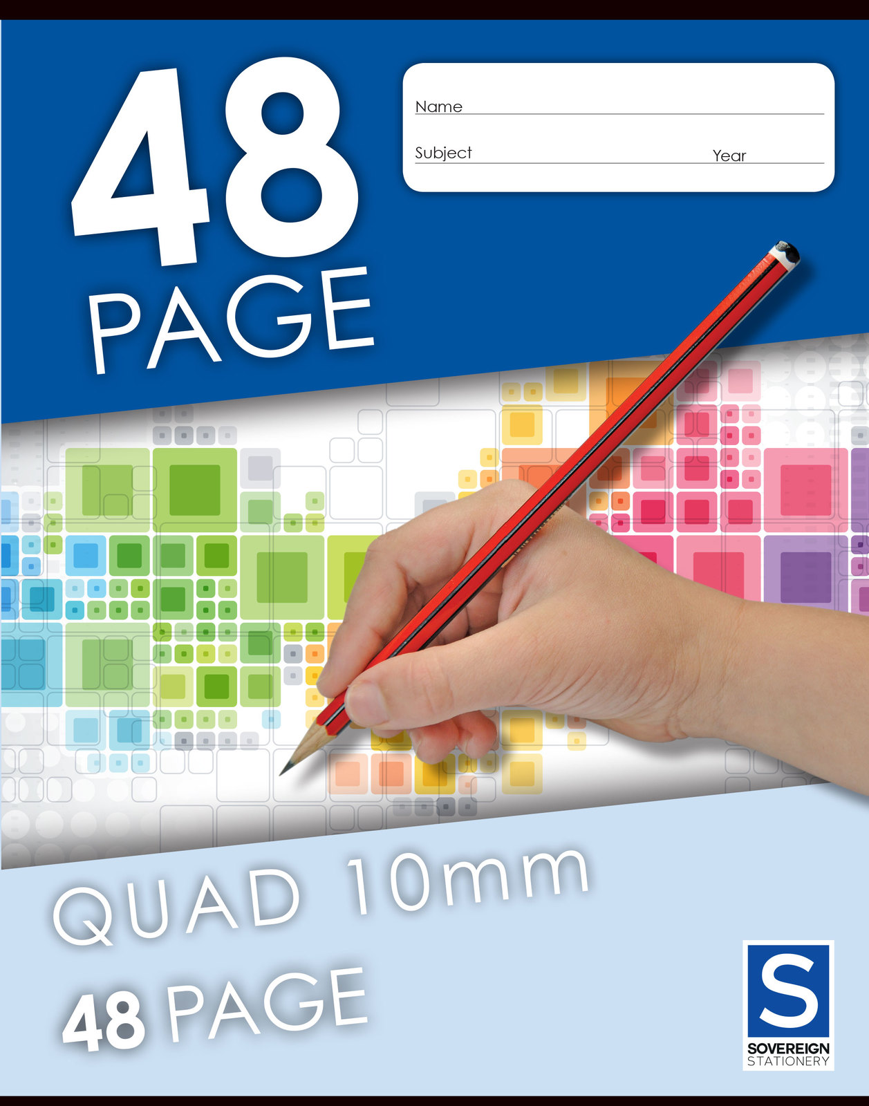 Sovereign Exercise Book (225x175mm) - Quad 10mm Squares: 48 Pages (Pack ...