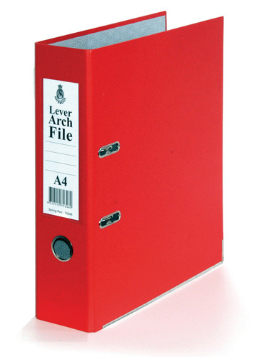 Sovereign Lever Arch File A4 - PVC: Spring Red (SOV-96066) Educational ...