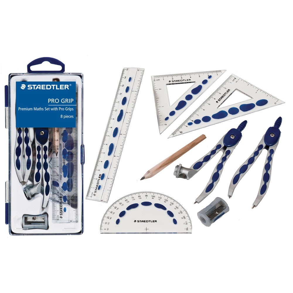 Staedtler Maths Set - Pro Grip (8 Pieces) (STA-557-11-BKP) Educational ...