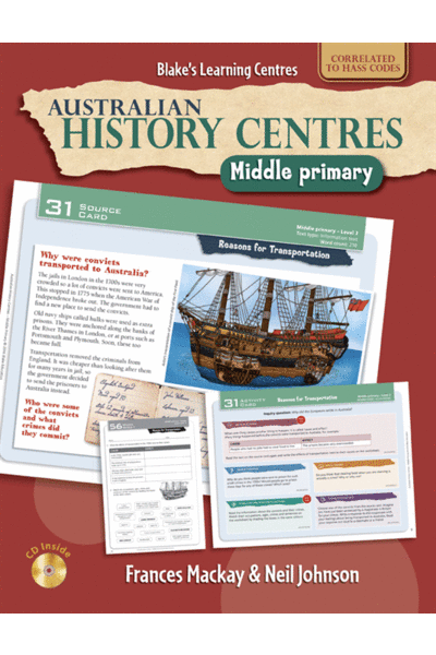 Blake's Learning Centres - Australian History Centres: Middle Primary ...