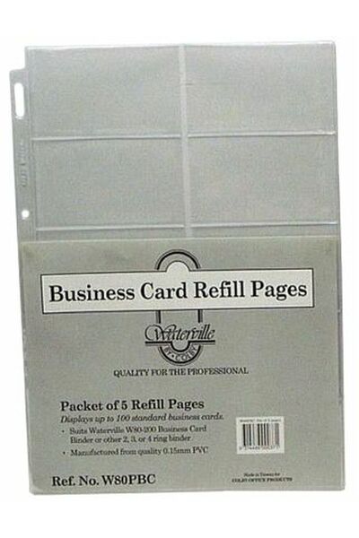 Waterville Business Card Refill Sheets - A4 (Pack of 5) - Colby (COL ...