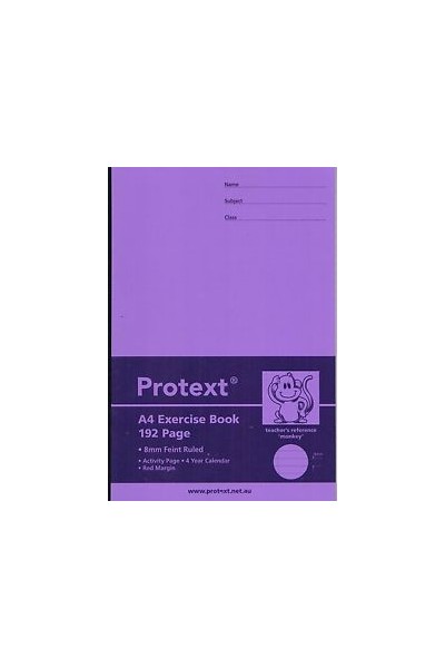 Protext Exercise Book A4 (Monkey) - 8mm Ruled PP Cover: 192 Pages (Pack ...