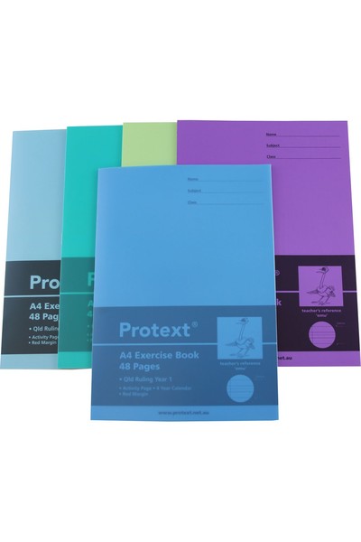 Protext Exercise Book (Emu) A4 - QLD Ruling - Year 1: 48 Pages (Pack of ...