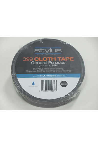 Stylus Cloth Tape - Black: 24mm x 25m (STY-30) Educational Resources ...