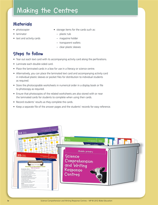 Blake's Learning Centres - Science Comprehension and Writing Response ...