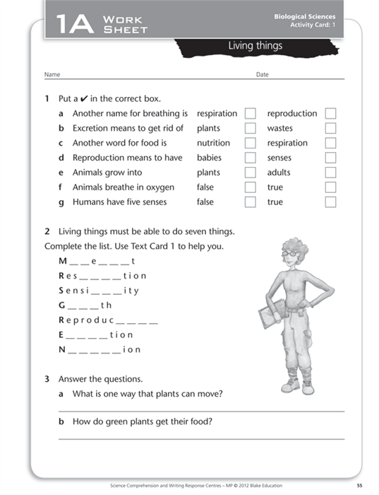 Blake's Learning Centres - Science Comprehension and Writing Response ...