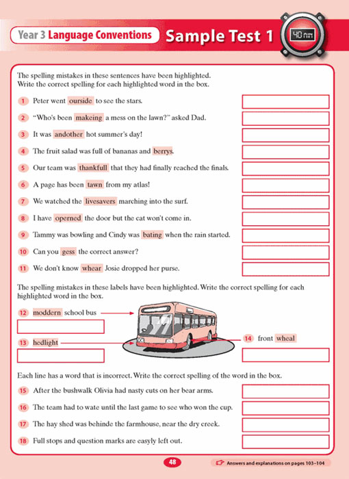 Excel NAPLAN Style Literacy Test Year 3 Pascal Press Educational