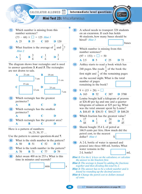 Excel NAPLAN Style Numeracy Test Year 6 Pascal Press Educational Excel NAPLAN Style Numeracy Test Year 6 Pascal Press Educational