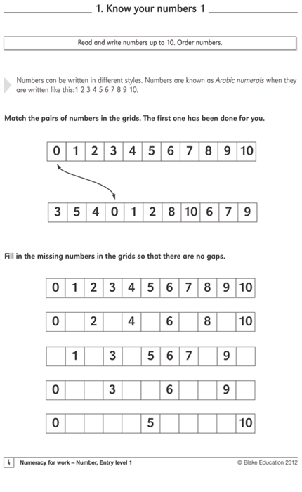 Numeracy for Work - Entry Level 1: Number - Blake Education ...