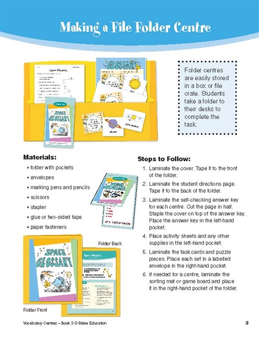 Blake's Learning Centres - Vocabulary Centres: Pack (1 of each Title ...