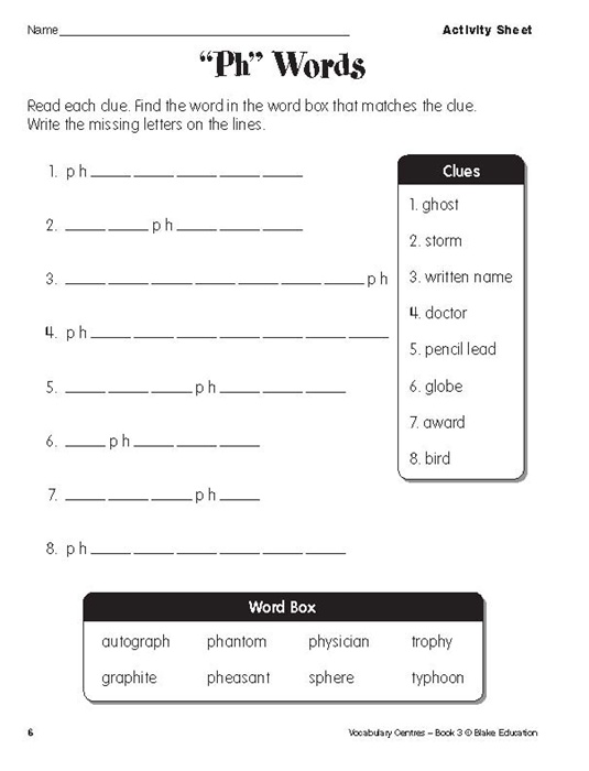 Blake's Learning Centres - Vocabulary Centres: Pack (1 of each Title ...