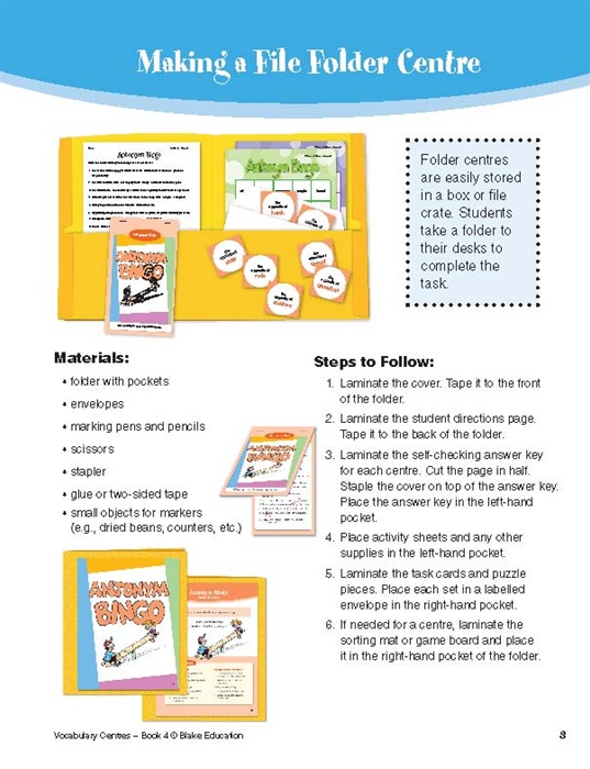 Blake's Learning Centres - Vocabulary Centres: Book 4 (Ages 8-9 ...