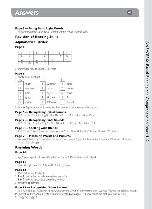 Excel Basic Skills - Reading and Comprehension - Pascal Press ...