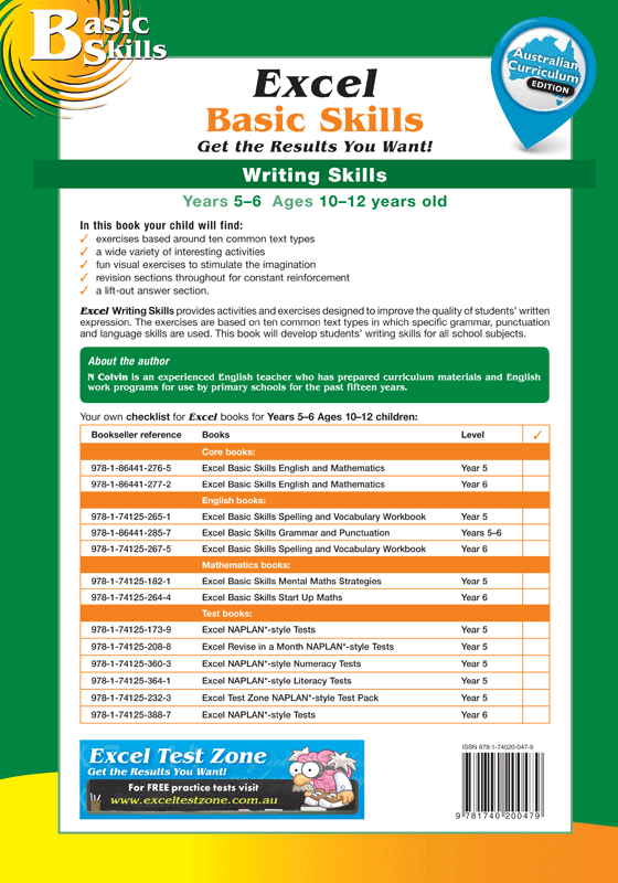 Excel Basic Skills - Writing Skills: Years 3-4 - Pascal Press ...