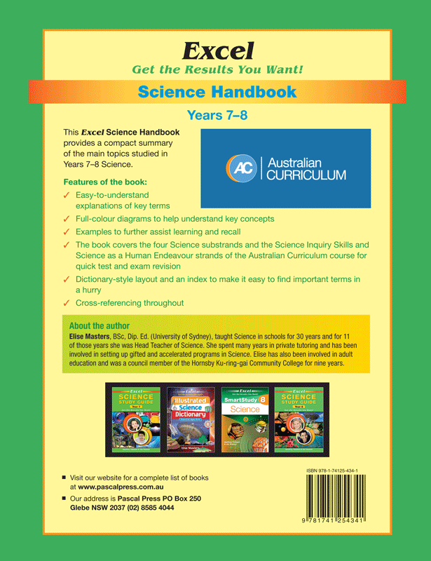 Excel Handbooks - Science Handbook: Years 7-8 - Pascal Press ...
