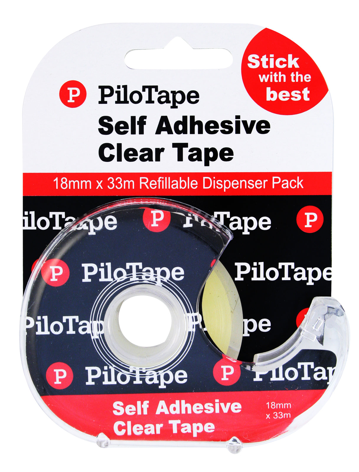 PiloTape Clear Tape - 18mmx33m: On Dispenser (Box of 12) – Teacher ...